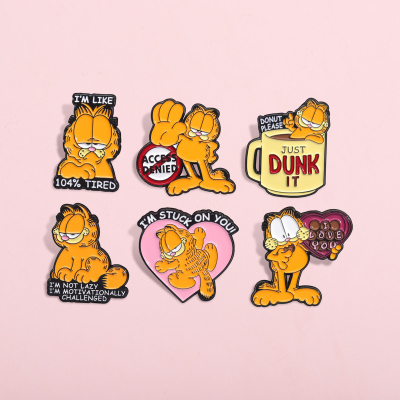 ''Cartoon Garfield Series" Enamel Brooch Fashion Clothing Accessories ...