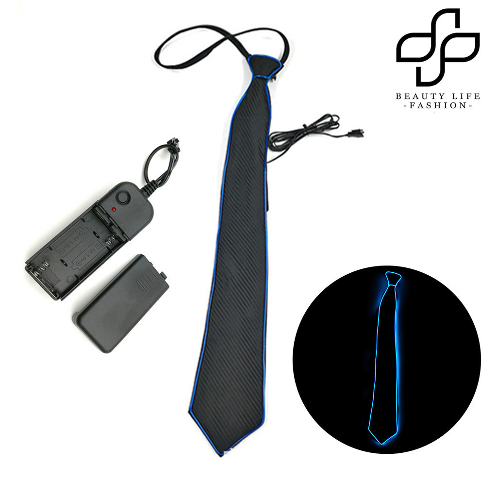 Beautylife LED Glowing Tie Men Women Luminous Light Up Necktie Party ...