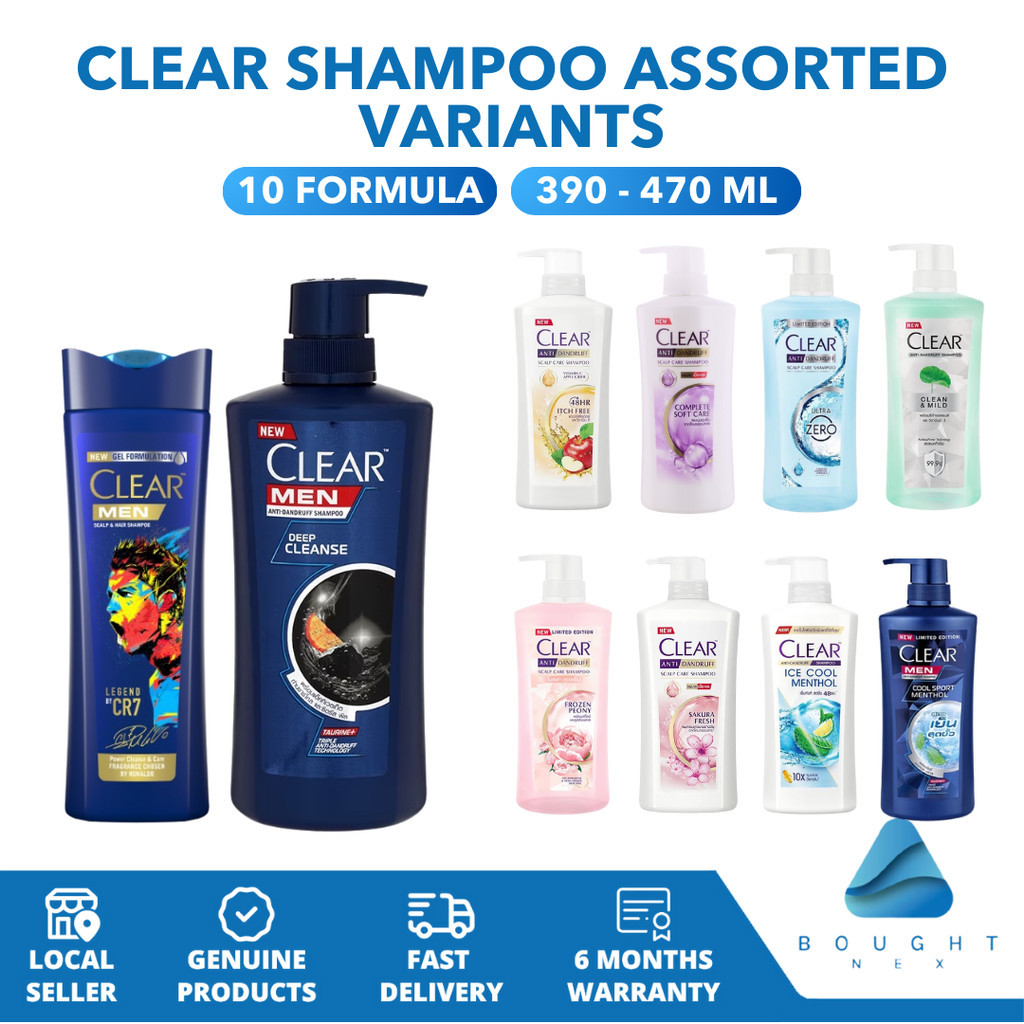 Clear Shampoo Assorted Variants - Anti-Dandruff, Cooling, Soothing ...