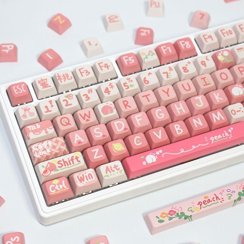 Peach Theme Keycaps PBT, MOA, XDA Profile, Lovely Style, Sublimation ...