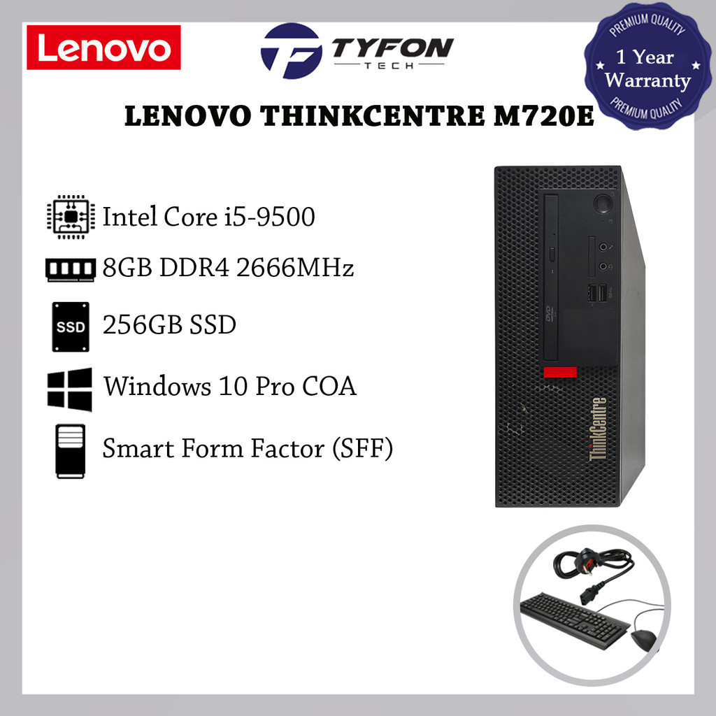 Lenovo ThinkCentre M720E SFF i5-9500 8GB DDR4 RAM 256GB SSD Win 10 Pro ...