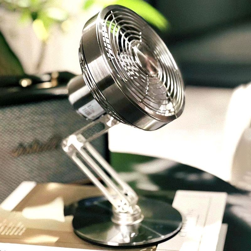 Mros Mos Desktop Metal Small Fan Office Desk with Charging Desktop ...