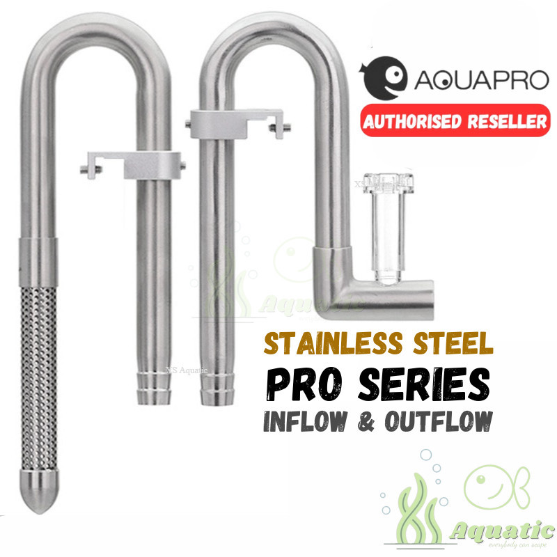 AQUAPRO Pro Series Stainless Steel Mini Aquarium Inflow Outflow Lily ...