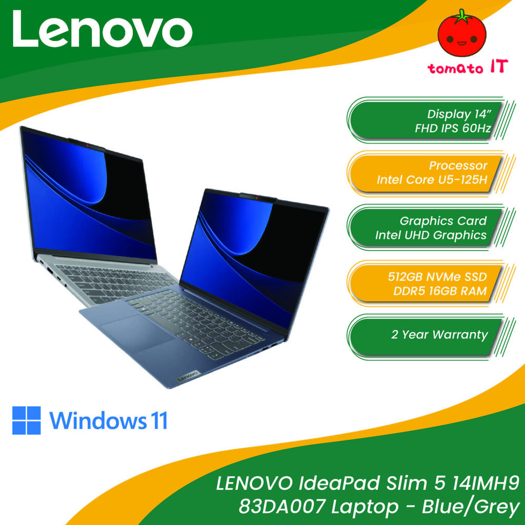 LENOVO IdeaPad Slim 5 14IMH9 83DA0073MJ/74MJ Laptop - 14" WUXGA IPS/U5-125H/16GB DDR5/512GB SSD ...