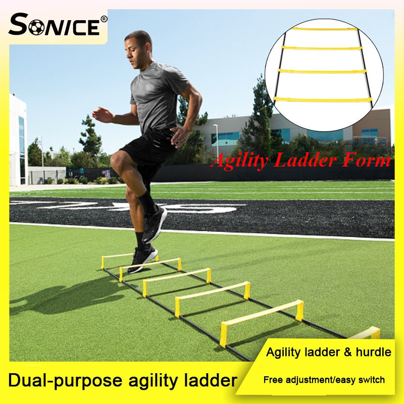 Two-in-one Agility Ladder Hurdle Rope Ladder Soft Ladder Training ...