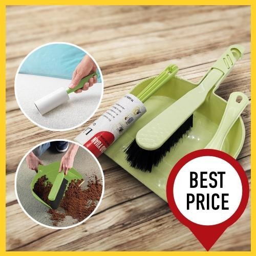 Dustpan Dust Pan Brush Set Dust Sticker Roller Stainless Steel Scourer ...