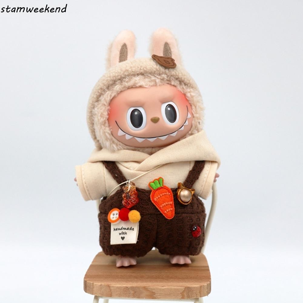 STAMWEEKEND 17cm Labubu Time Clothes, Clothing Set Strap Pants Labubu ...