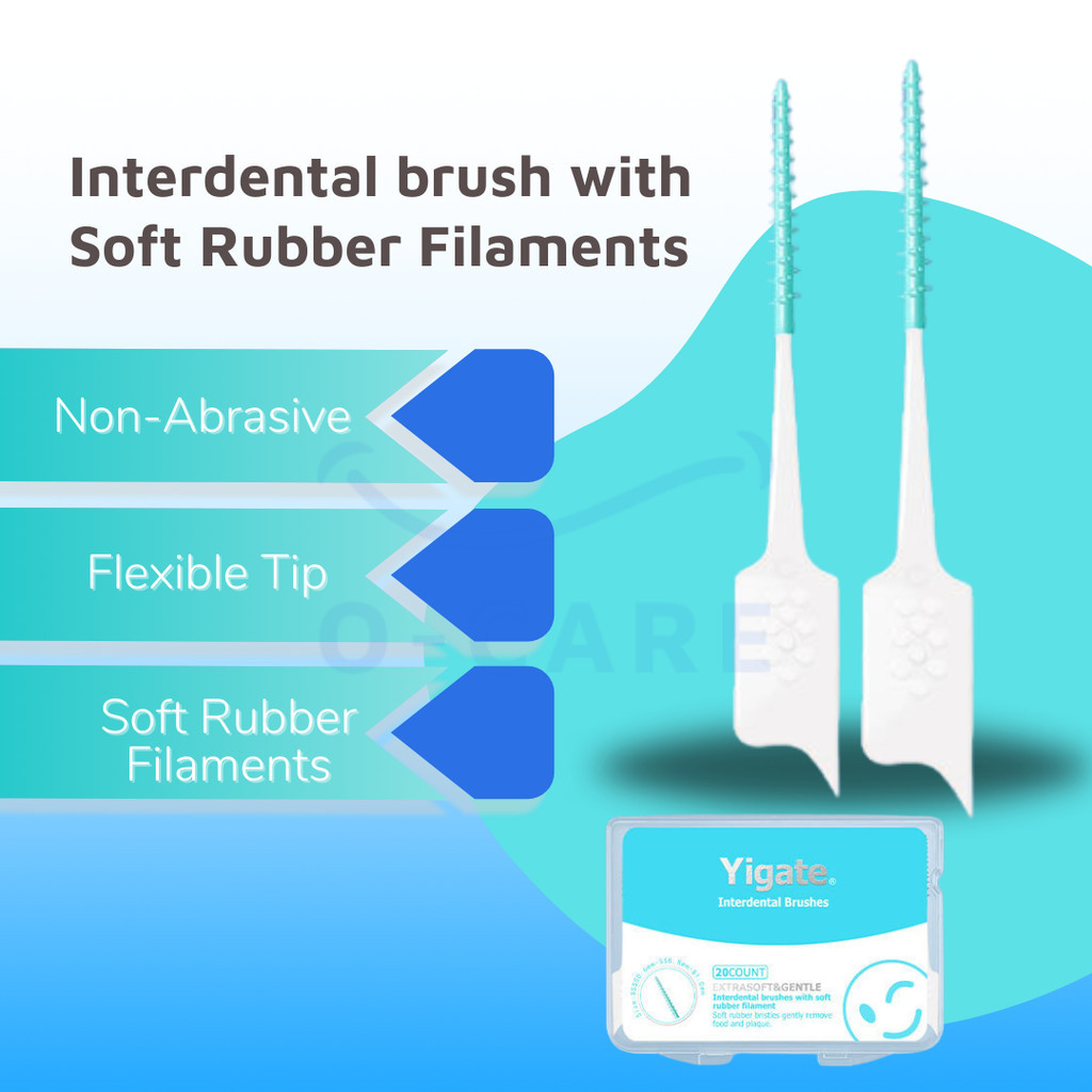 Soft Rubber interdental filament dental brush Sensitive gums brush ...