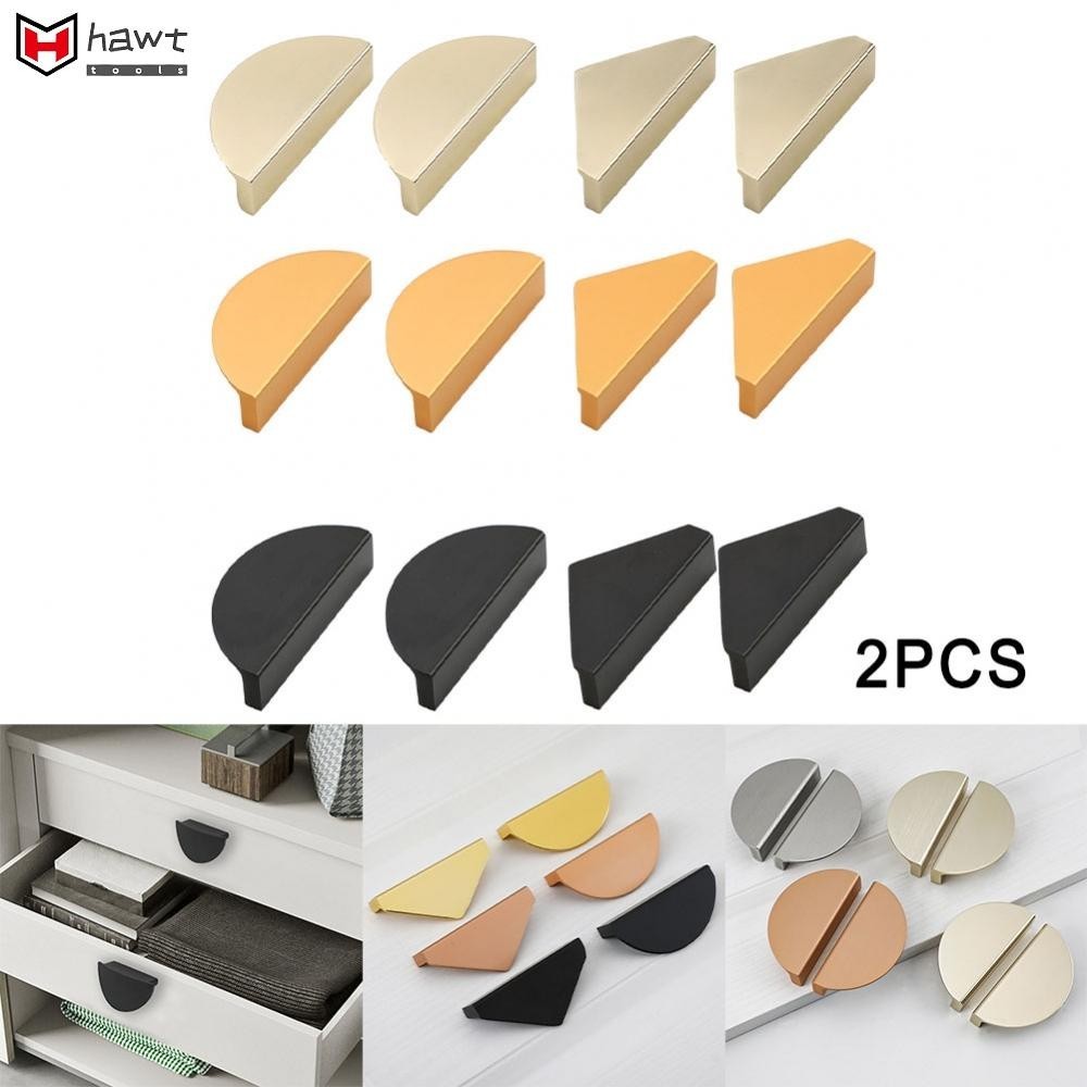 2PCS 64mm Minimalistic Brass Gold Semi Circle Handle for Kitchen ...