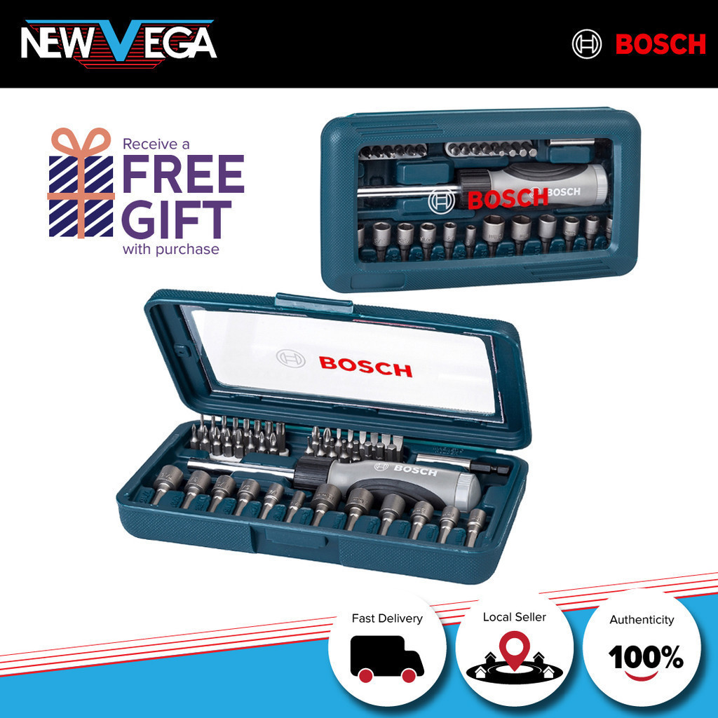 BOSCH 46pcs Screwdriver Set Hand Tool Kit & Nutsetter Set - Multi ...