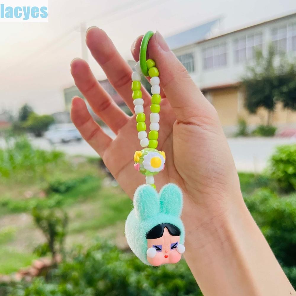LACYES The Powerpuff Girls Key Ring, Silica Gel Soft Flocking Crybaby ...