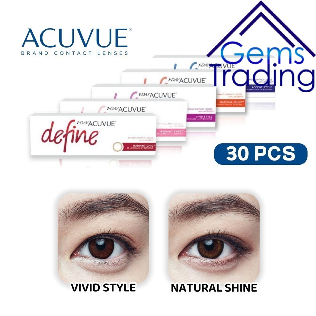 (30 pcs) Acuvue Define Daily Disposable Silicone Hydrogel Cosmetic ...