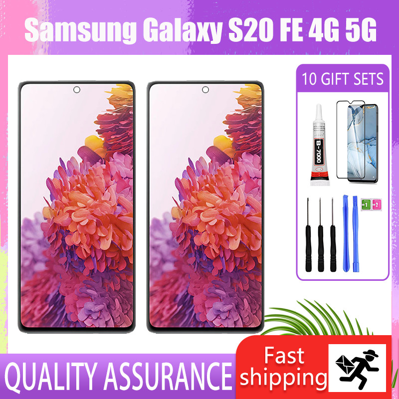 Original AMOLED Samsung Galaxy S20 FE 4G 5G LCD Display Touch Screen With Frame Replacement ...