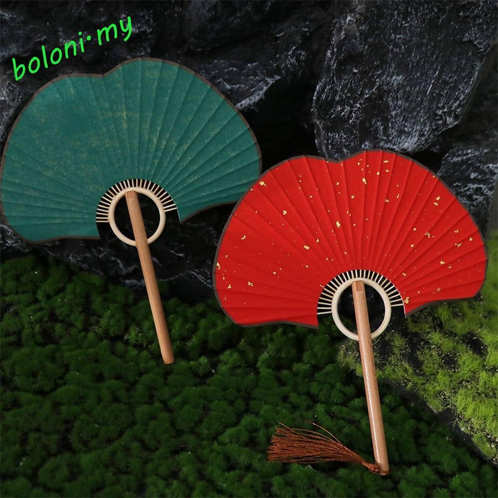 [COD] Rice Paper Fan, Vintage Exquisite Ginkgo Round Fan, Crafts ...