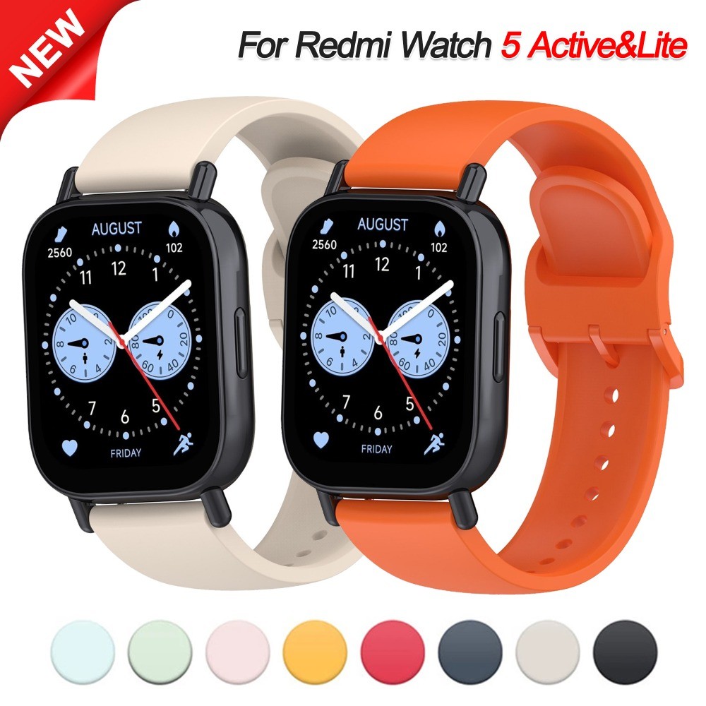 Solid Color Silicone Strap For Redmi Watch 5 Active & Lite Sports Band ...