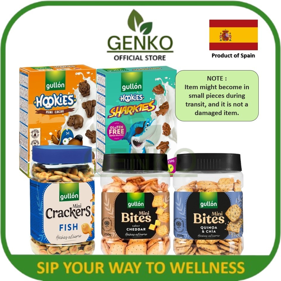 GULLON Mini Bites Cracker 250g | Fish Shapes Biscuit 350g |Hookies Mini ...