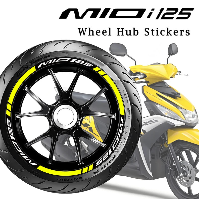For 14'' Yamaha Mio i 125 Reflective Motorcycle Wheel Hub Stickers ...