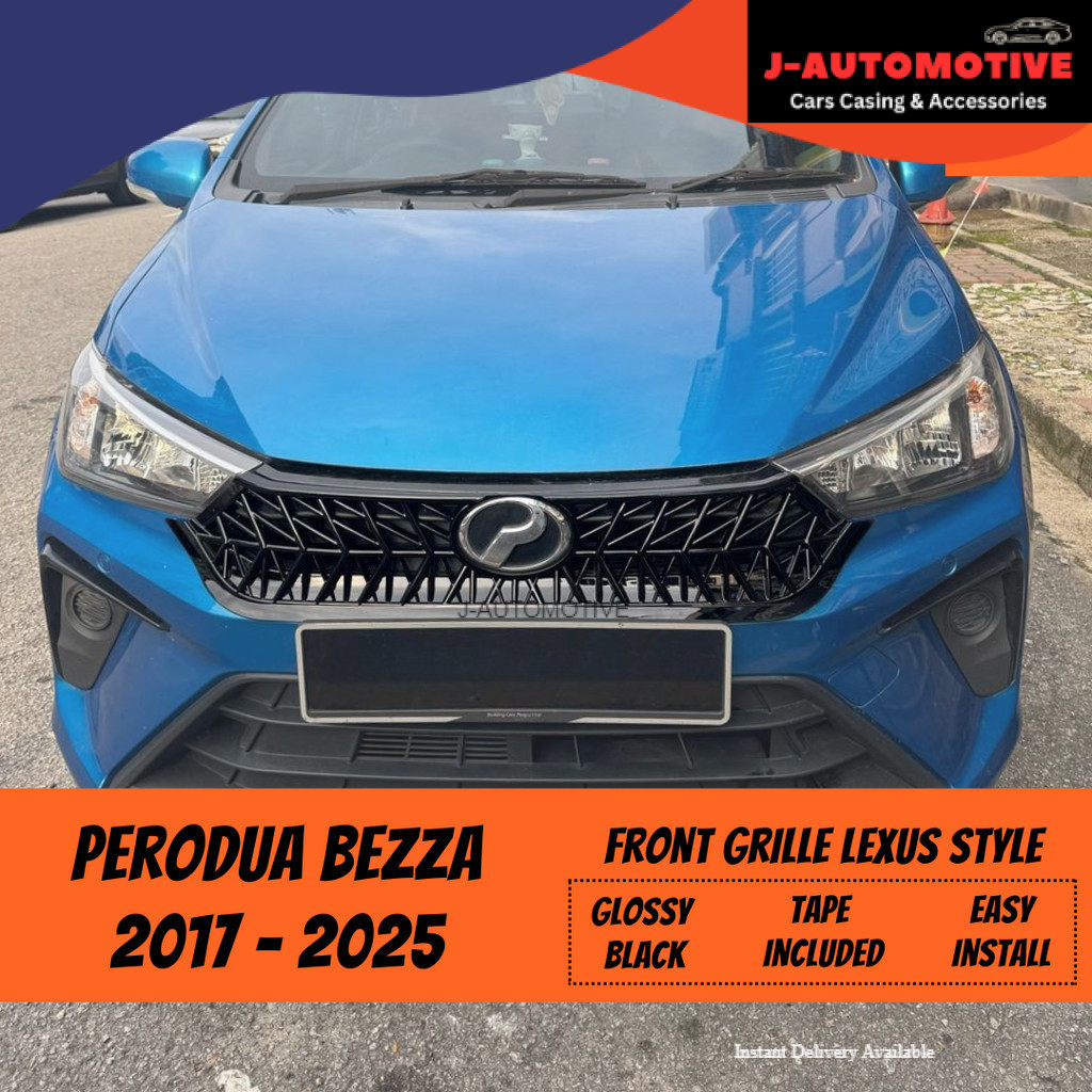 Perodua Bezza FL 2017 - 2025 Front Grille Cover Glossy Black LEXUS ...