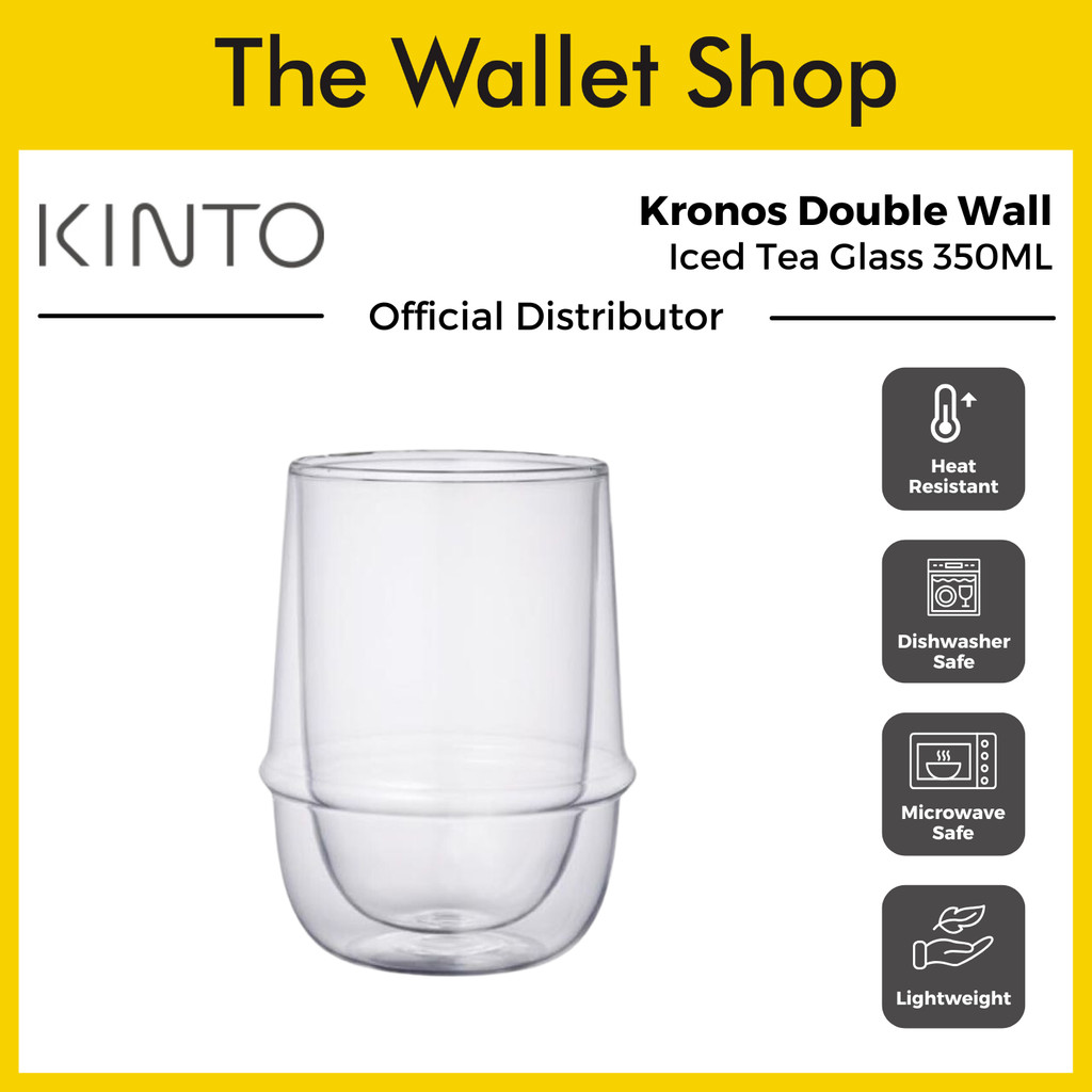 Kinto Kronos Double Wall Iced Tea Glass 350ML - Clear | Shopee Malaysia