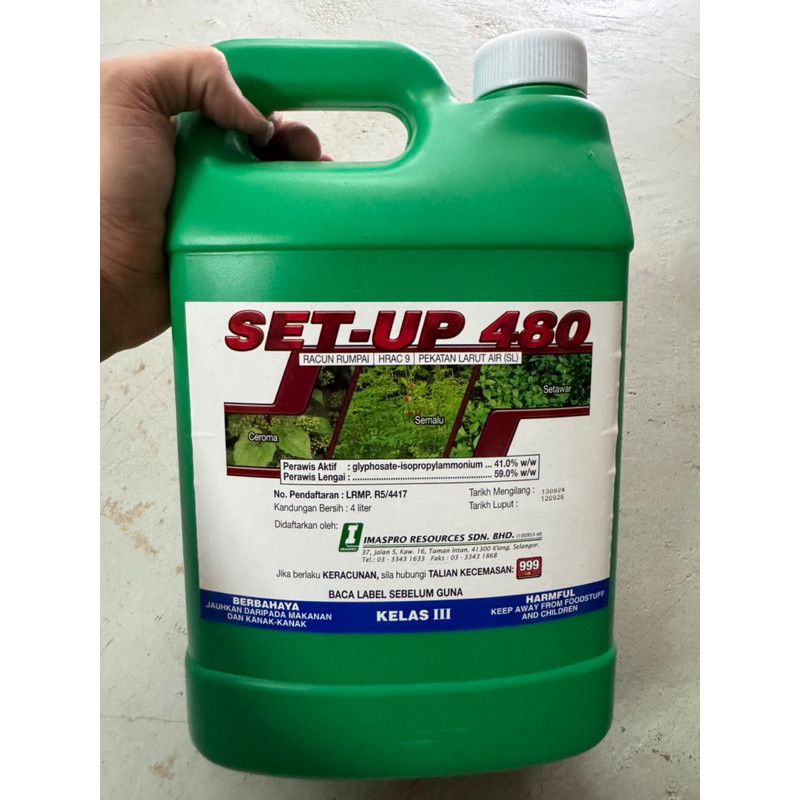 [ORIGINAL] 4L SET-UP 480 GLYPHOSATE 41% RACUN RUMPUT LALANG/RACUN ...