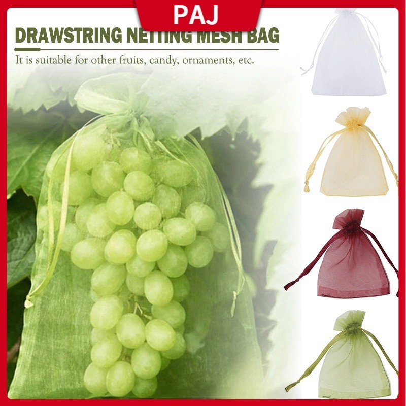 50Pcs Mesh Garden Bag Net Vegetable Grapes Fruit Protection Grow Bag ...