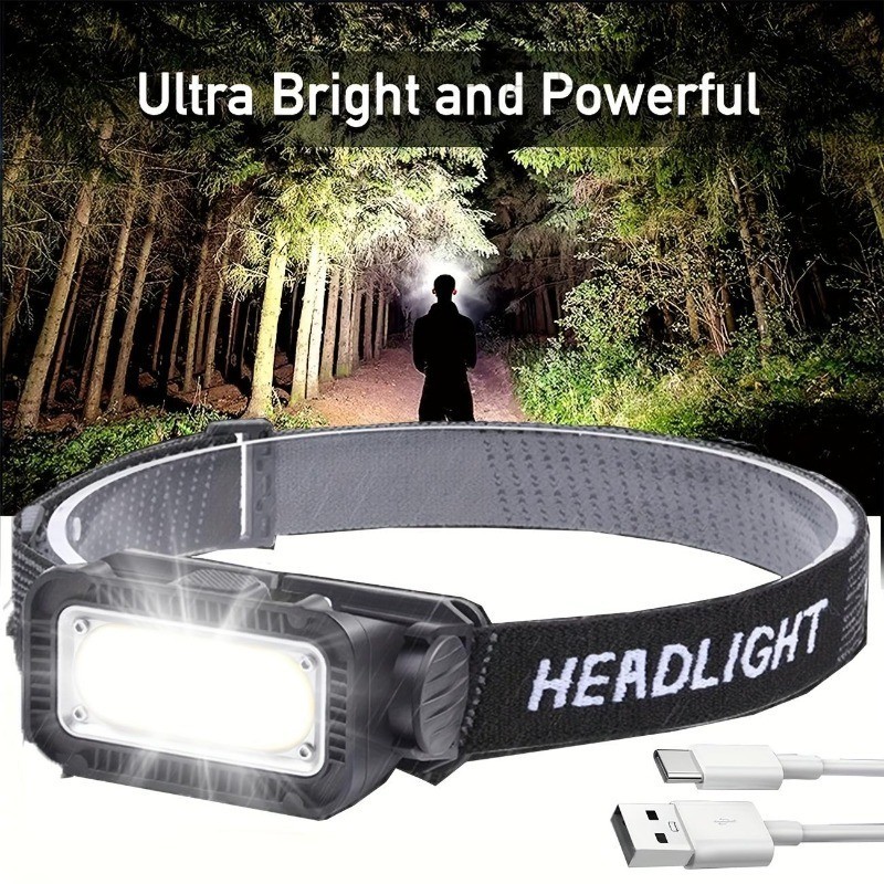 Large Angle Ultra Bright Rechargeable Headlamp with White and Red Light ...