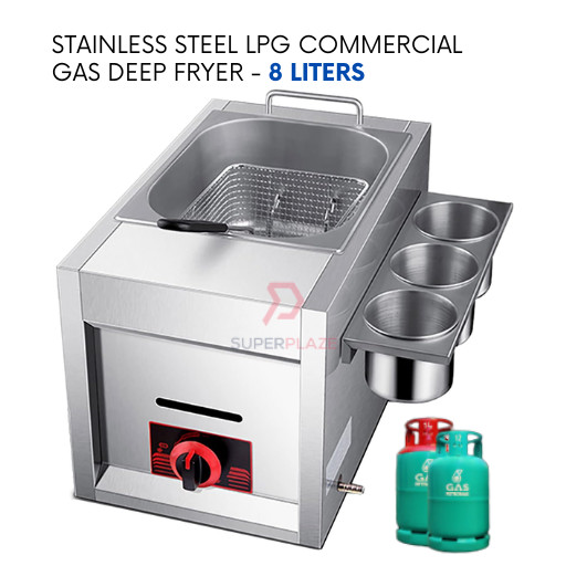 8 Liters Stove LPG Commercial Gas Deep Fryer Western Fast Food Fryer ...