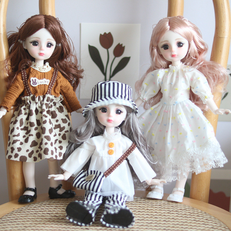 30cm Fat Doll Clothes BJD Doll Dress Retro Set Girl DIY Dress Toy ...