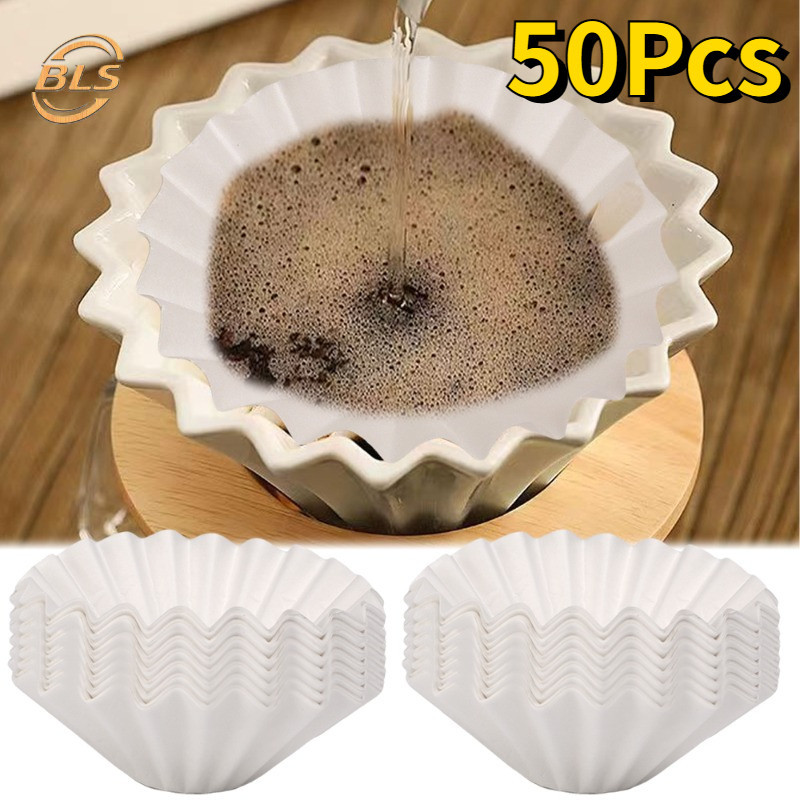 50Pcs Origami Corrugated Coffee Dripper Papers Disposable Hand Brewed ...