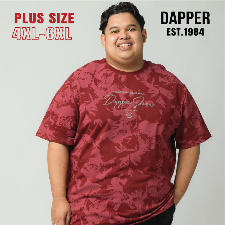 [Plus Size: 4XL-6XL] Dapper| Round-Neck Maroon T-Shirt-TF3723 | Shopee Malaysia