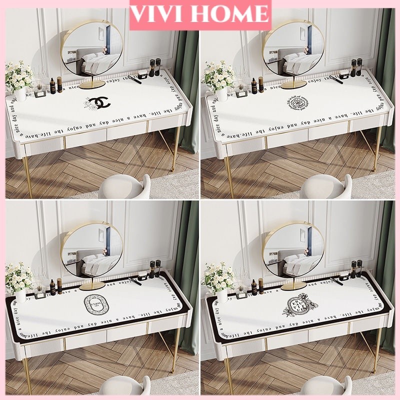 INS Student Desk Mat Large Simple Leather Dressing Table Mat Waterproof ...