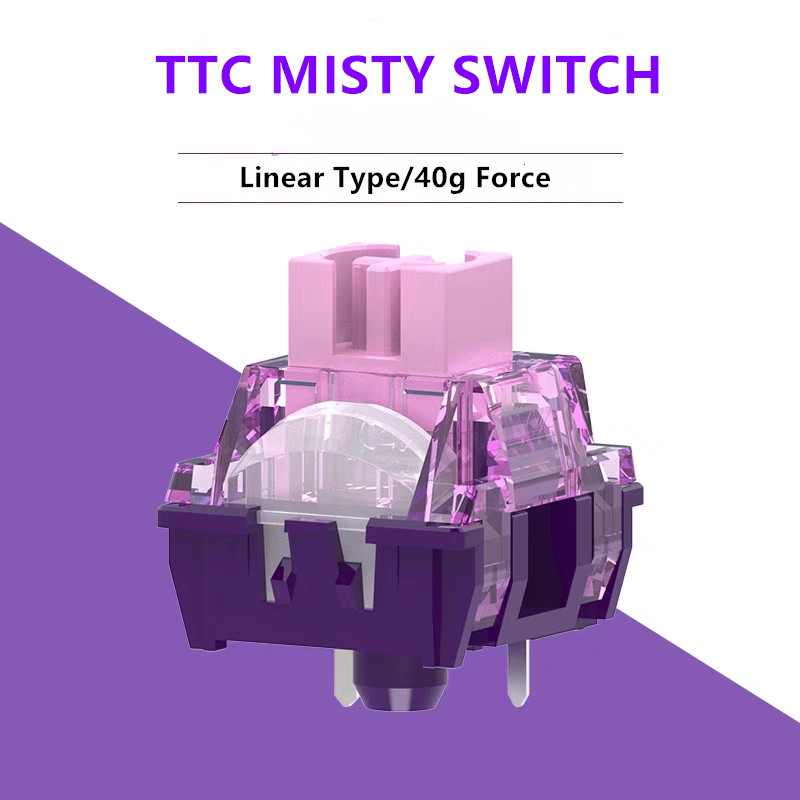 TTC Twilight Misty Purple Switch Linear Fast 40g Light Guide Lubed Pink ...