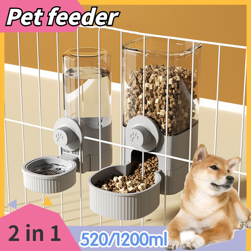 520ML/1200ML Automatic Cat Feeder Pet Hanging Food Feeder Water Dispenser Pet Food Bowl Bekas ...
