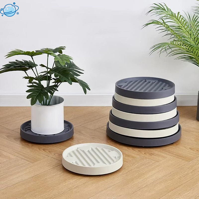 Pot Tray with Wheels Round Movable Planter Dolly Trolley Pallet Outdoor ...