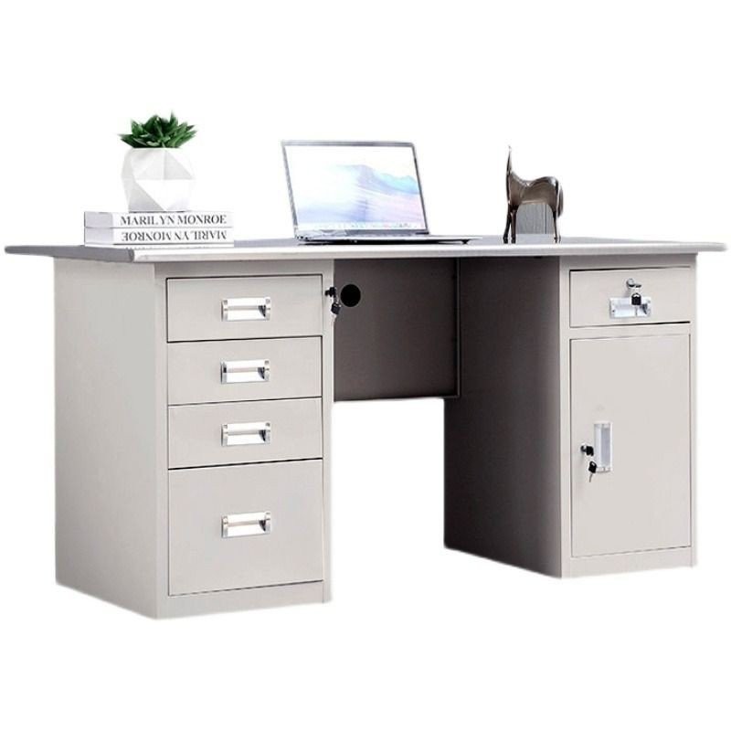 Steel Desk Tin Computer Desk Workbench with Lock with Drawer Employee ...