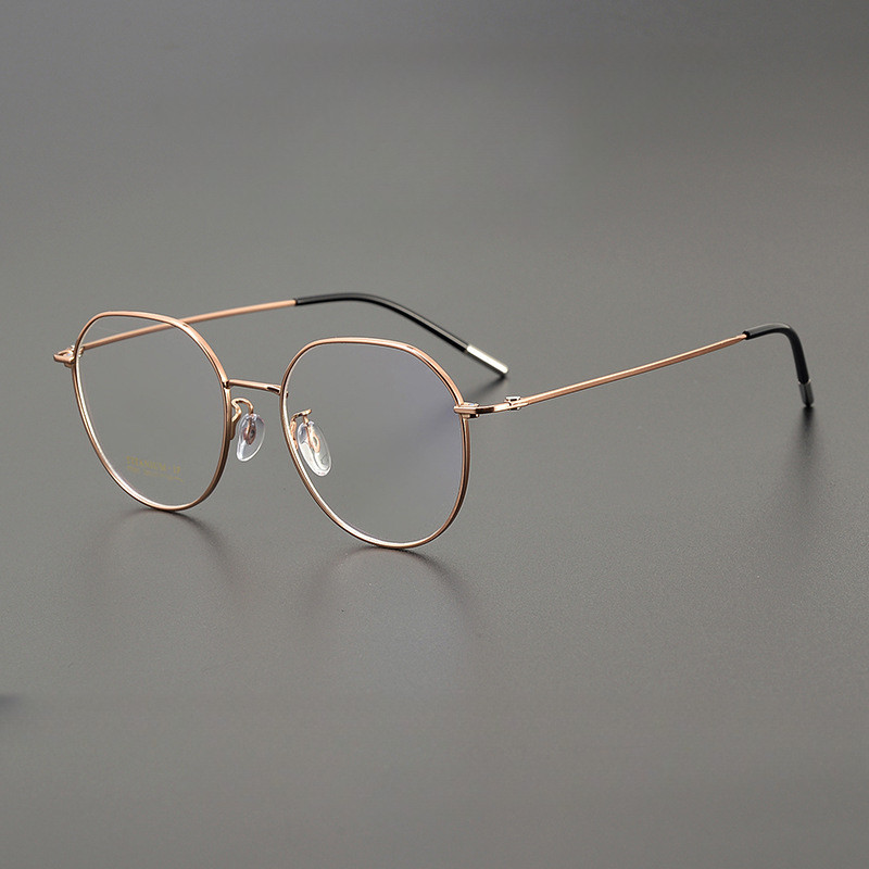 Ft001 Oval Frame Pure Titanium Sheet Literary Simple Thin Frame Glasses ...