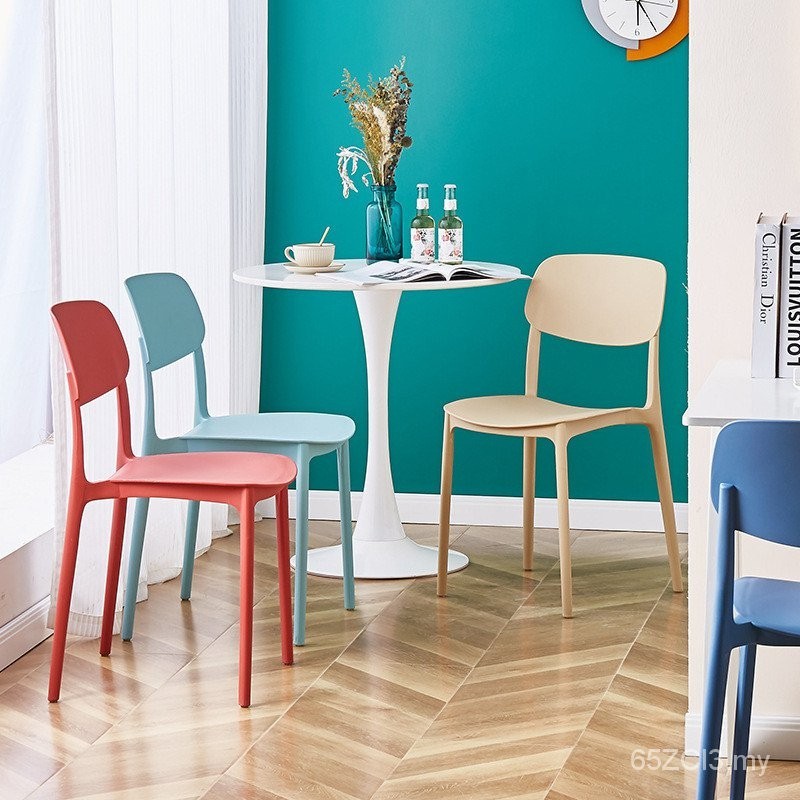 Modern Simple Household Square Back Chair Restaurant Plastic Chair ...