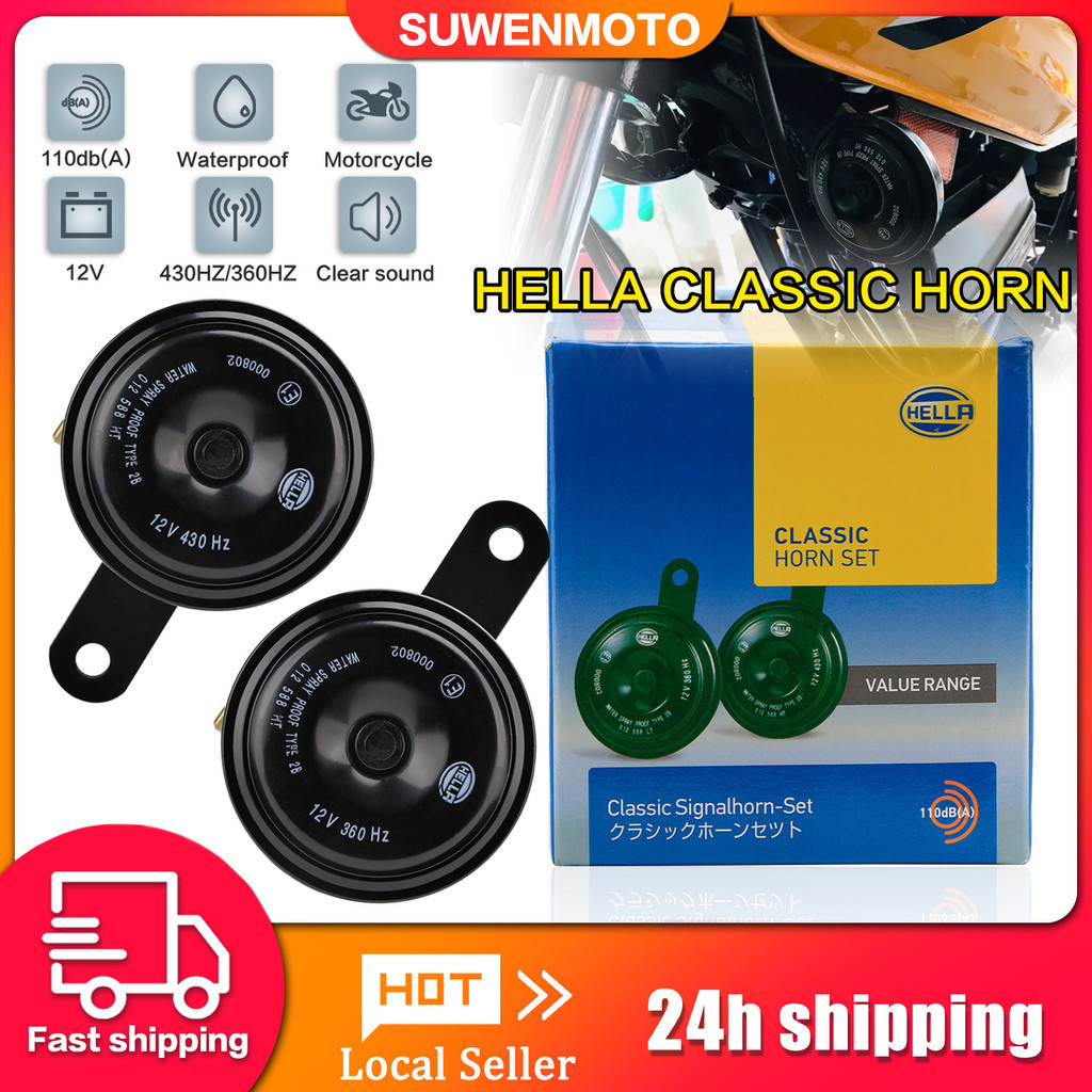100% ORIGINAL Hella Classic Disc Horn Value Range Car Horn Set 12V 3AM ...