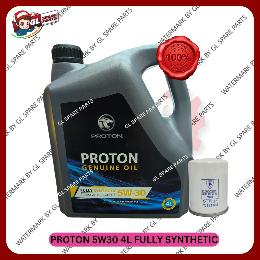 (100% ORIGINAL) PROTON 5W30 4L FULLY SYNTHETIC ENGINE OIL 5W-30 SAGA ...