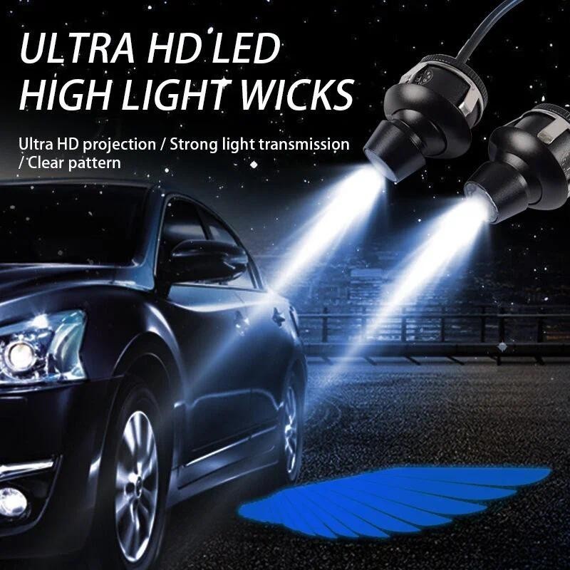 LED Light 2PCS Car Angel Wings Welcome Light Rearview Mirror Welcome ...
