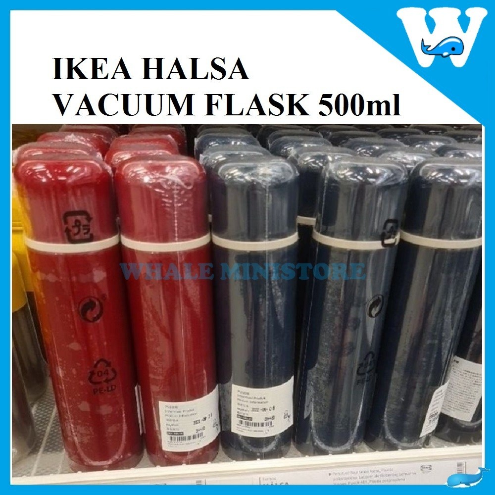 IKEA STEEL VACUUM FLASK 500ML / TRAVEL THERMOS FLASK FOR HOT WATER ...