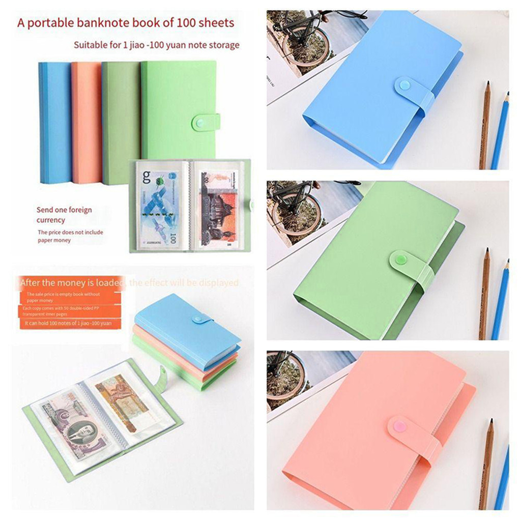 Dustproof Banknote Album 50 Sheets Money Storage Book Portable ...