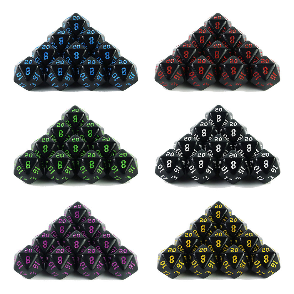 10pcs Polyhedral Dices D20 Colorful Digital Die for DND RPG Game DIY ...