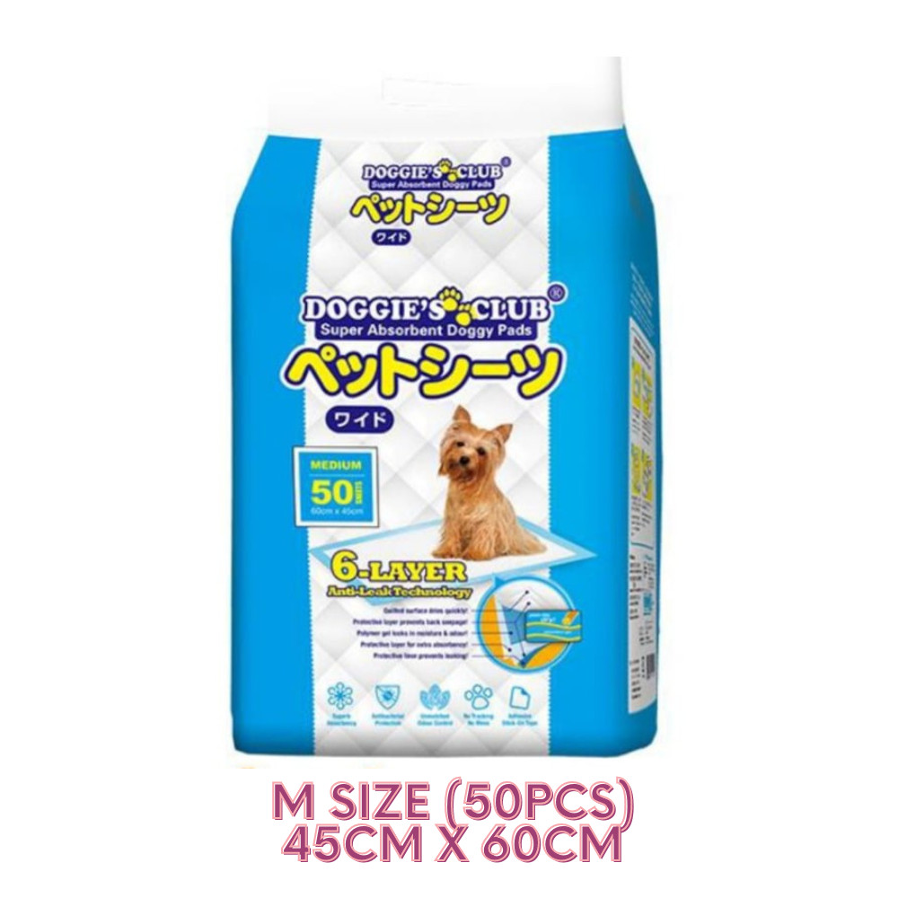 Doggie's Club Training Pad/ Wee Wee Pad (M size) 45cm X 60cm (50pcs ...
