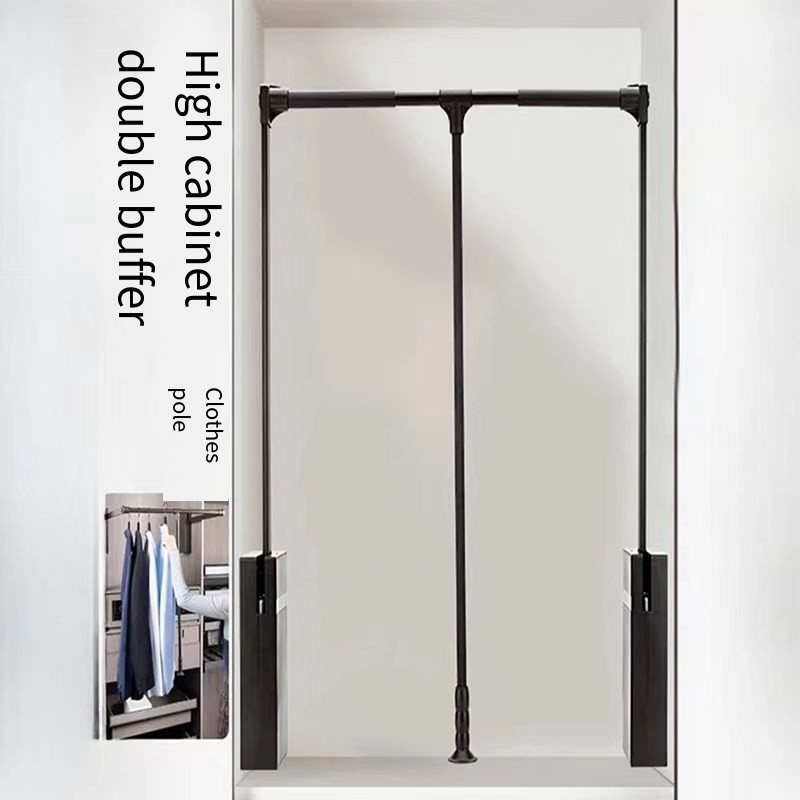 Wardrobe Lift Clothes Hanging Rod High Cabinet Double Buffer Pull Rod ...