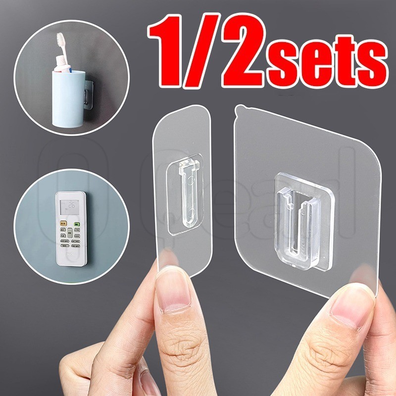 1/2sets Double Sided Adhesive Wall Hooks - Wall-mounted Fastener Hook ...