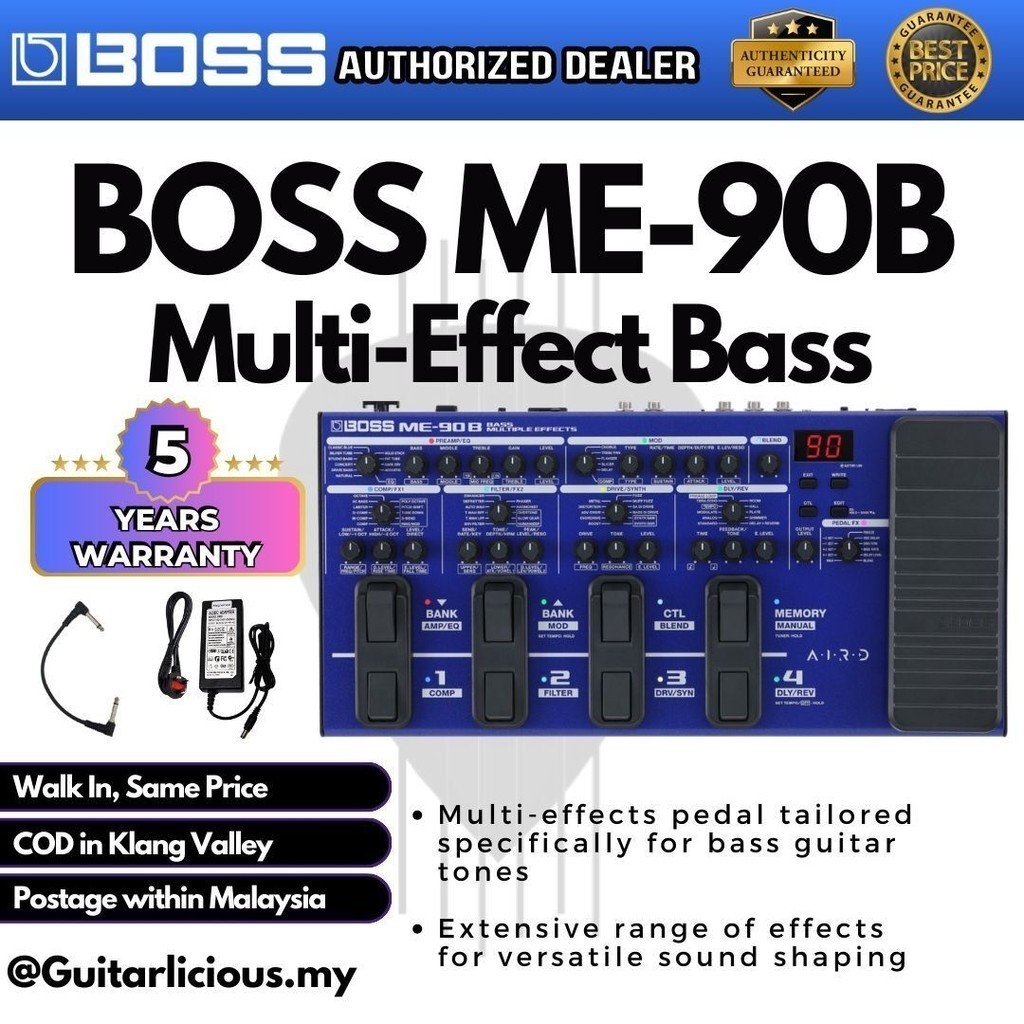 BOSS ME-90B Bass Guitar Multi-Effect Pedal ( ME90B / ME 90B / ME-90 ) | Shopee Malaysia