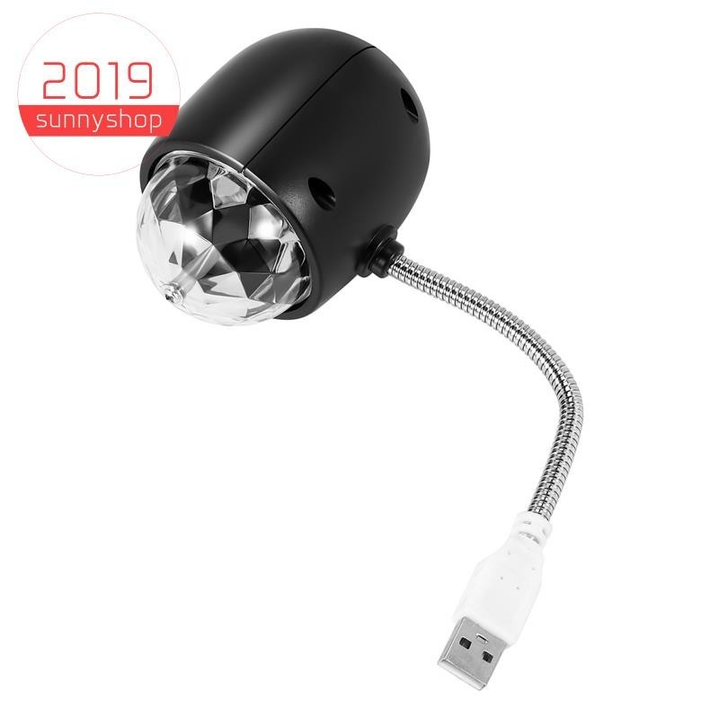 USB Disco Ball Lamp, Rotating RGB Colored LED Stage Lighting Party Bulb ...