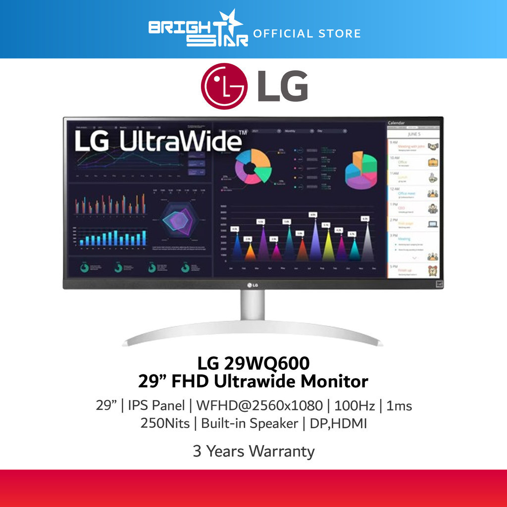 LG 29WQ600 Ultrawide Monitor - 29"/IPS/WFHD/100Hz/1ms/Built-in Speaker ...