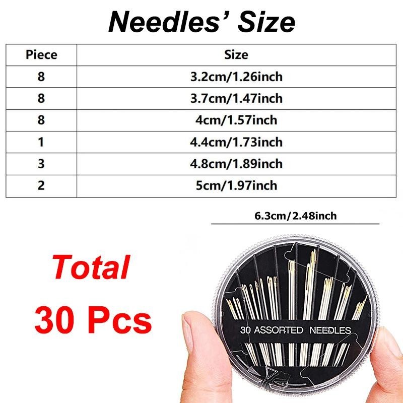 30Pcs Sewing Needles Disc Box Handmade Black Needle Storage Box ...
